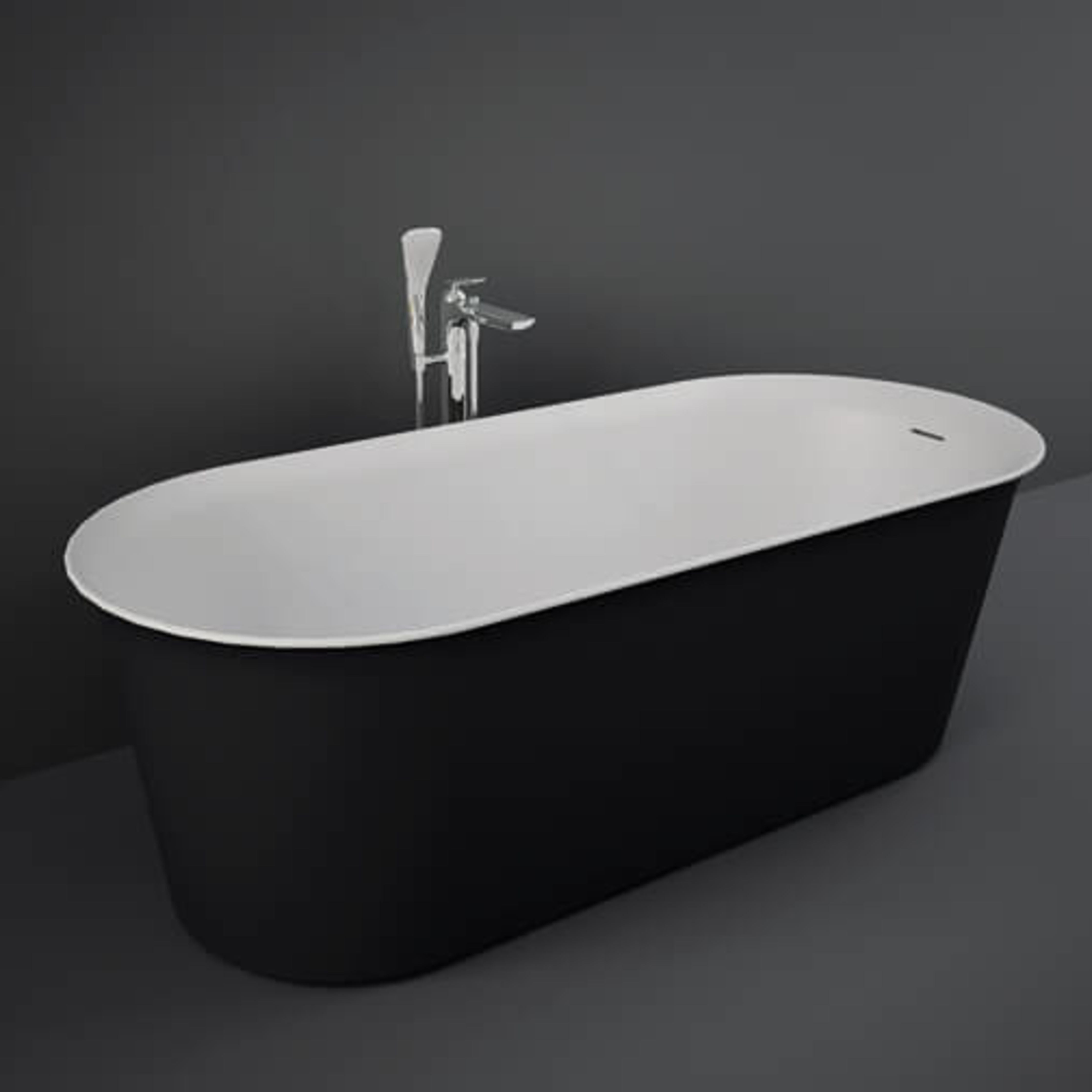 Rak Valet Black Freestanding Bath 1700 x 750 VALBT17075504 – bathlux.co.uk